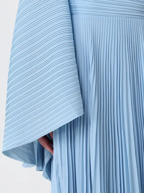 Solace London Pleated Crêpe One-shoulder Dress