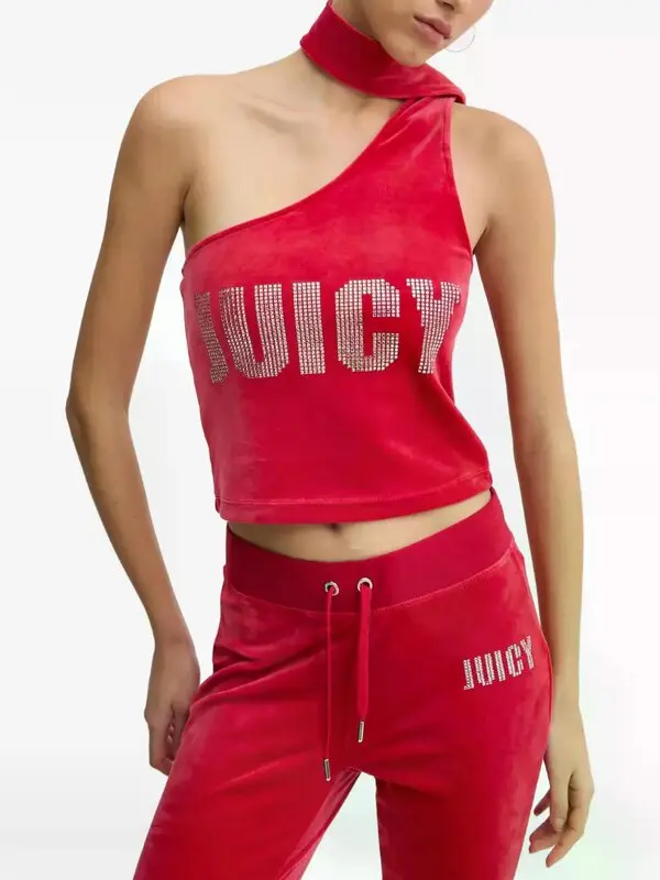 Juicy Couture One-shoulder Embellished Top - Red