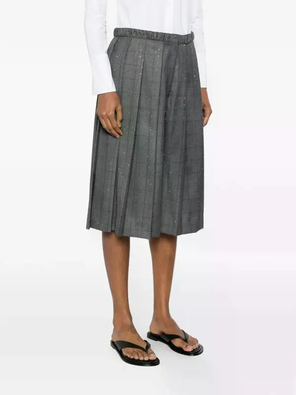 Sandro Checked Rhinestone-embellished Shorts