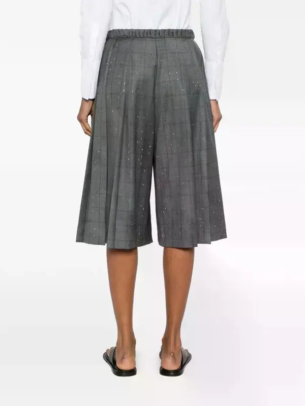 Sandro Checked Rhinestone-embellished Shorts