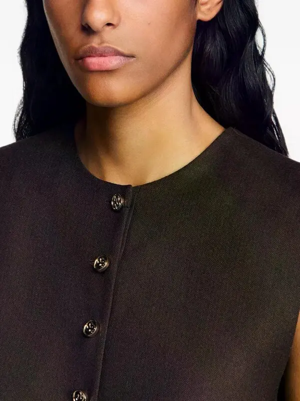 Sandro Cropped Layered-detail Top