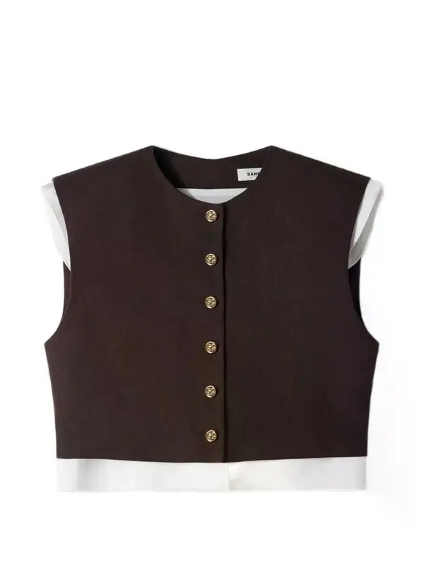 Sandro Cropped Layered-detail Top