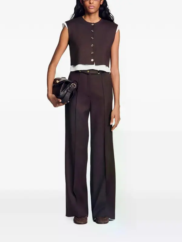 Sandro Cropped Layered-detail Top