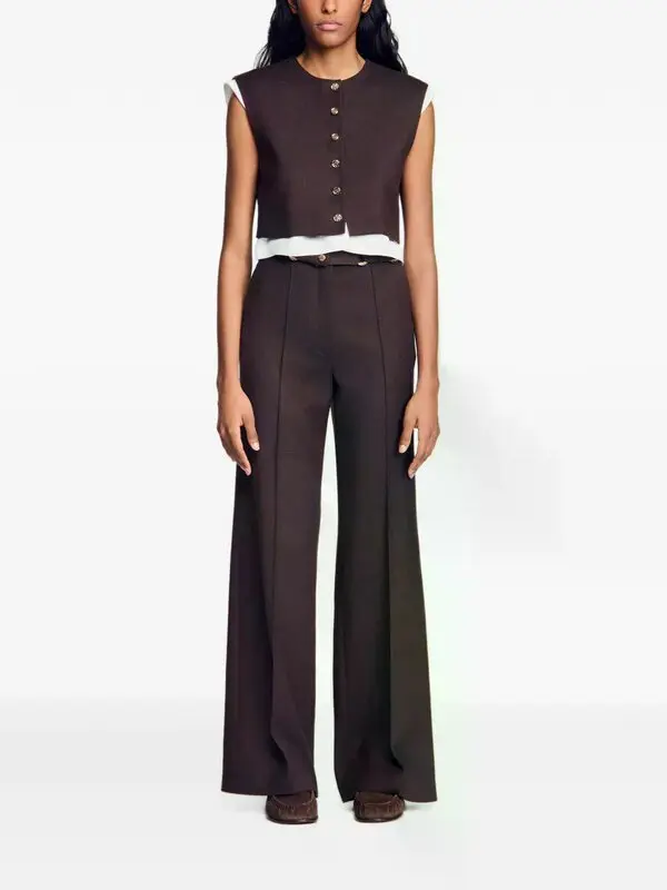 Sandro Cropped Layered-detail Top