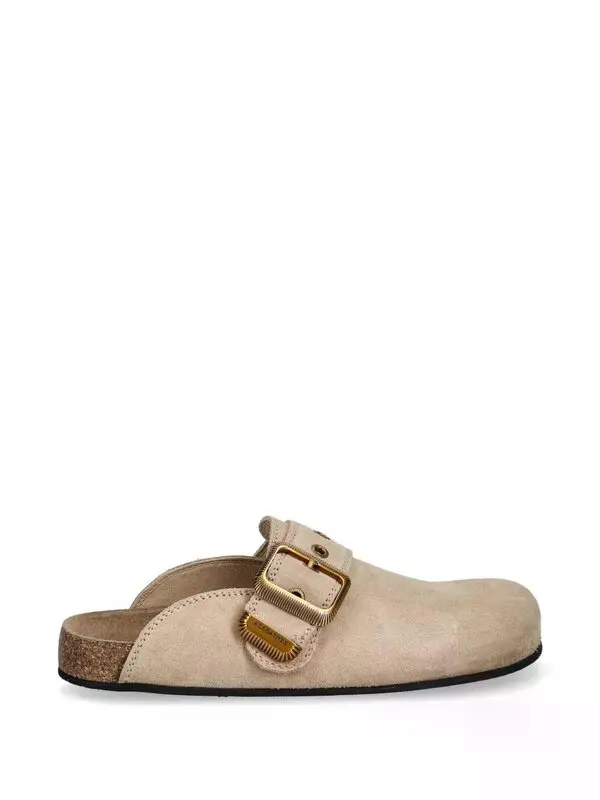 ALLSAINTS Buckled Suede Flat Mules