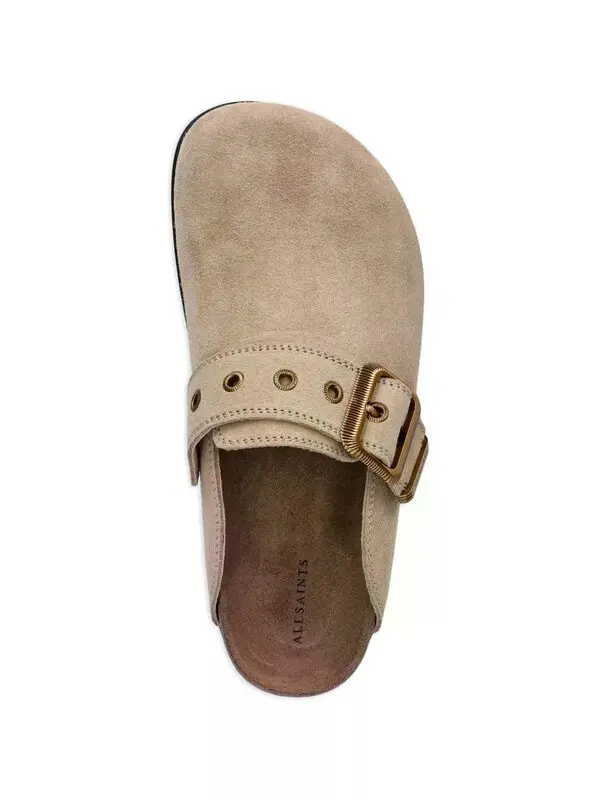 ALLSAINTS Buckled Suede Flat Mules