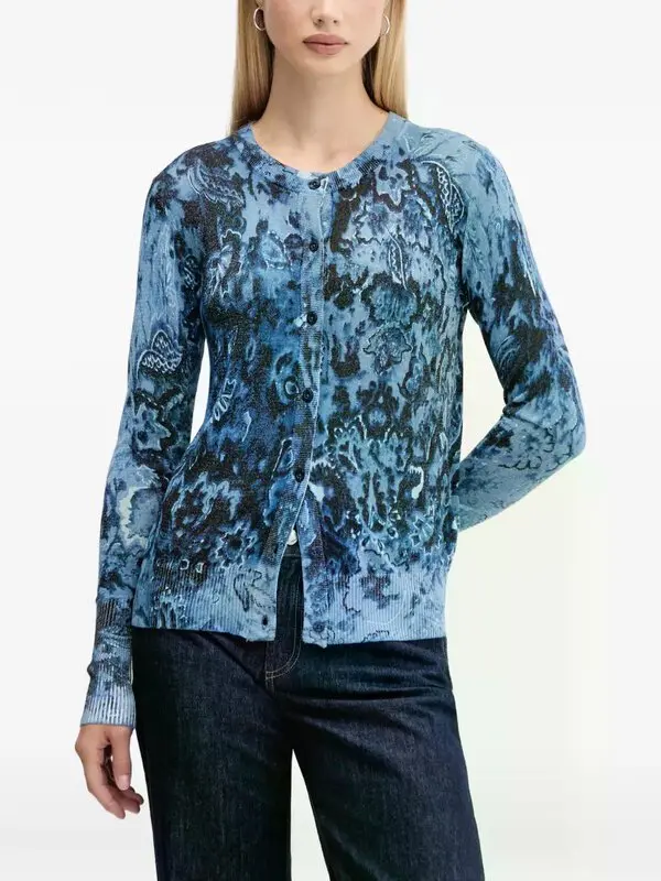 Desigual Patterned Cardigan - Blue