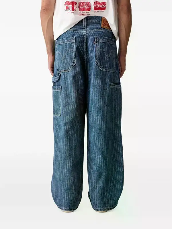 LEVI'S Pinstripe-pattern Wide-leg Jeans