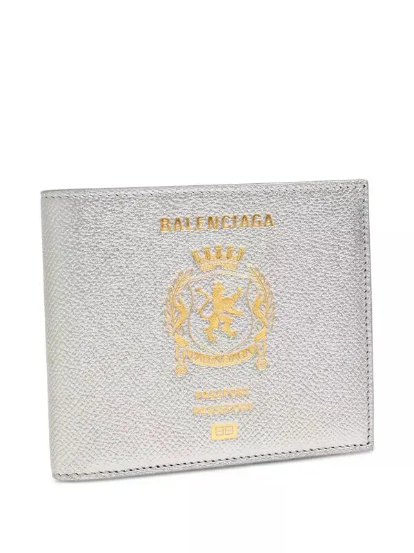 Balenciaga Textured Graphic Leather Wallet