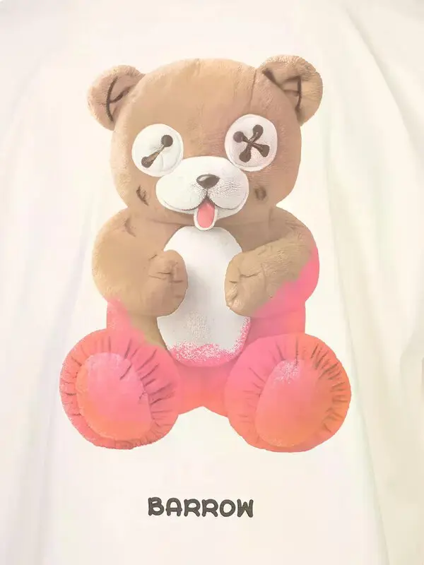 BARROW Keep Going Teddy-bear Print T-shirt