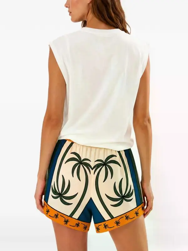 Farm Rio Multicolor Tropical Graphic Drawstring Pockets Shorts