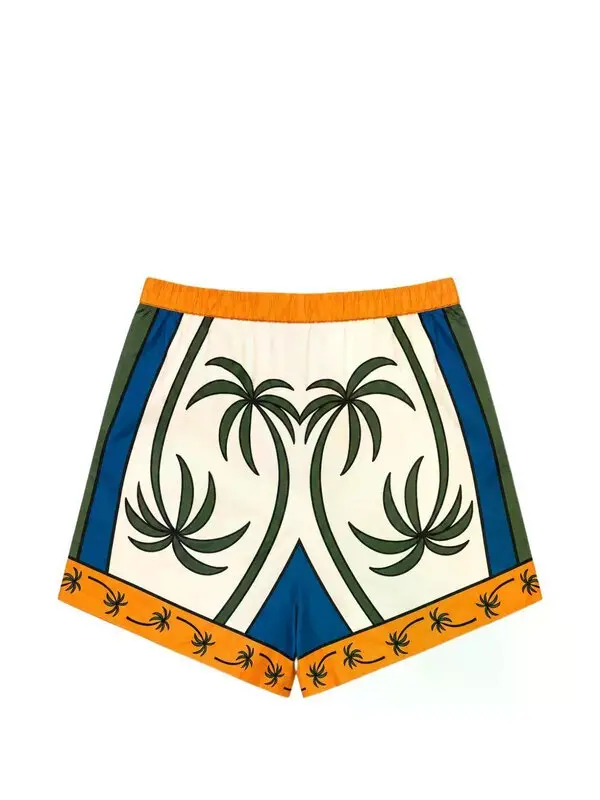 Farm Rio Multicolor Tropical Graphic Drawstring Pockets Shorts