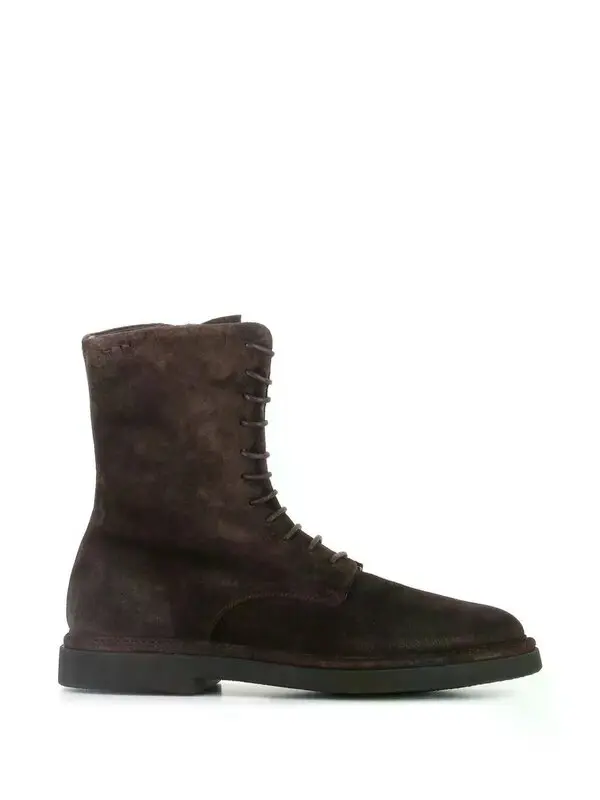 ALEXANDER HOTTO Suede Lace-up Boots - Brown