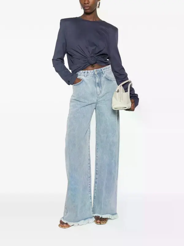 Magda Butrym Padded-shoulder Knotted T-shirt