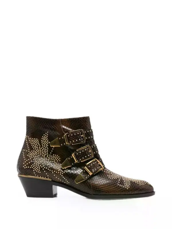 Chloé Susanna Studded-embellished Boots - Brown
