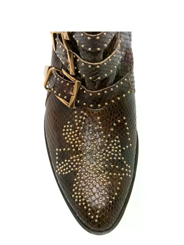 Chloé Susanna Studded-embellished Boots - Brown