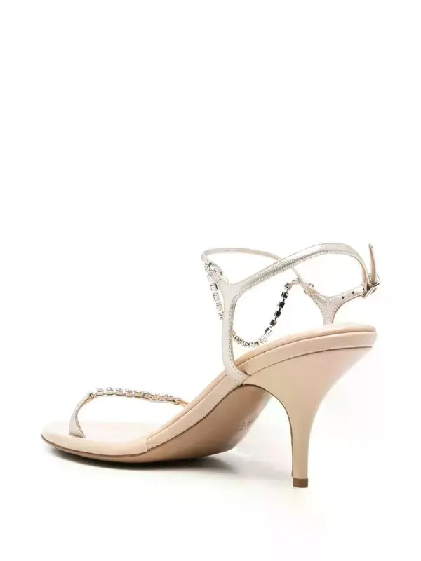 Chloé Zia Crystal-embellished Sandals - Neutrals