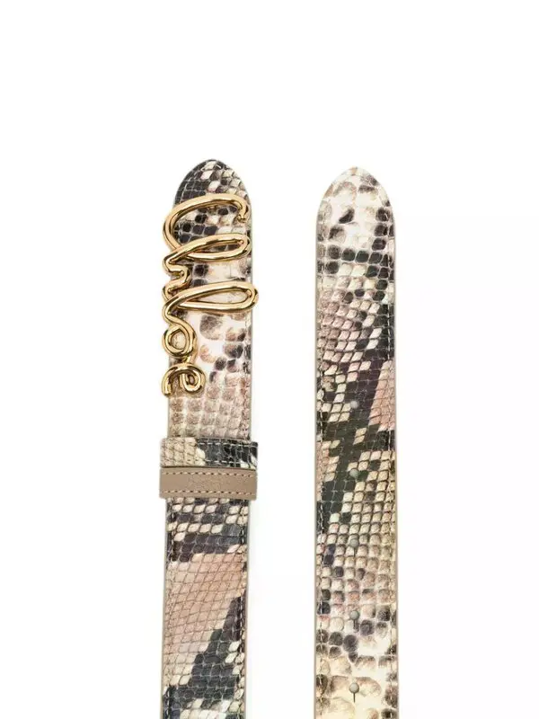 Chloé Logo-buckle Snake-effect Belt
