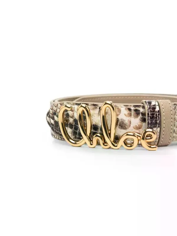 Chloé Logo-buckle Snake-effect Belt