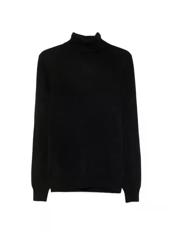 Malo Roll Neck Knitted Jumper - Black