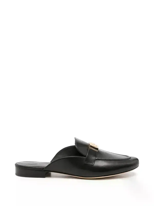 Tory Burch Gold-tone Logo-plaque Mules