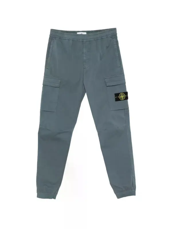Stone Island Logo Patch Cargo Trousers - Blue