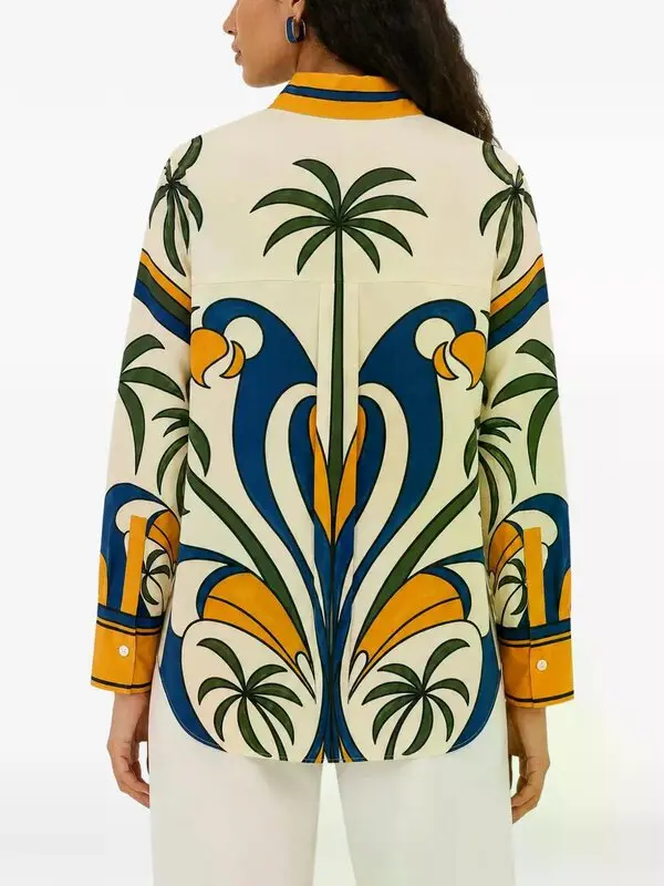 Farm Rio Multicolor Tropical Graphic Collared Buttoned Shirt