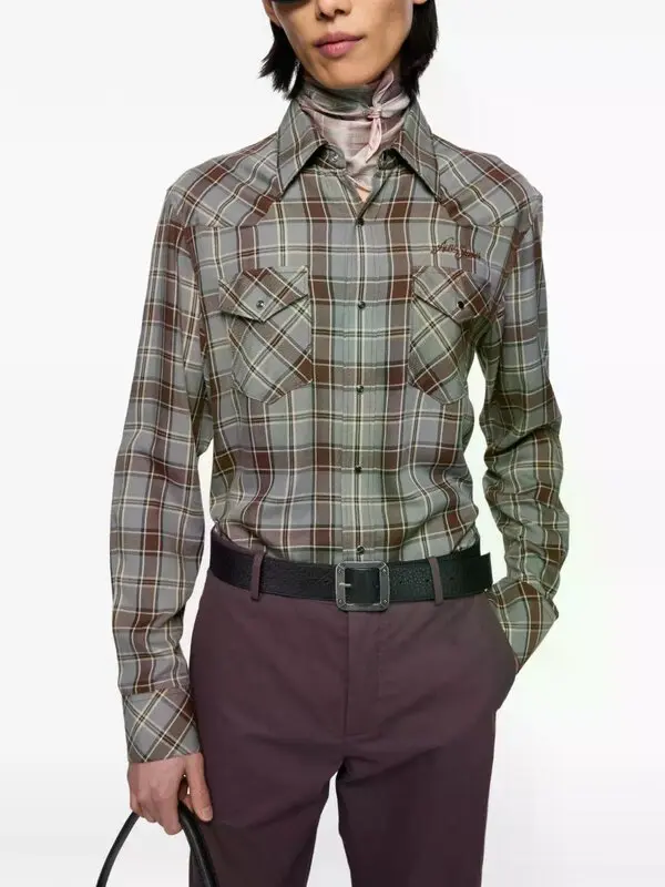 Acne Studios Check Western Shirt - Grey