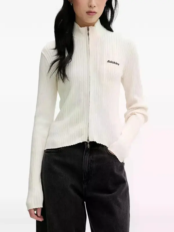 Dickies Ribbed Zip-up Cardigan - Neutrals