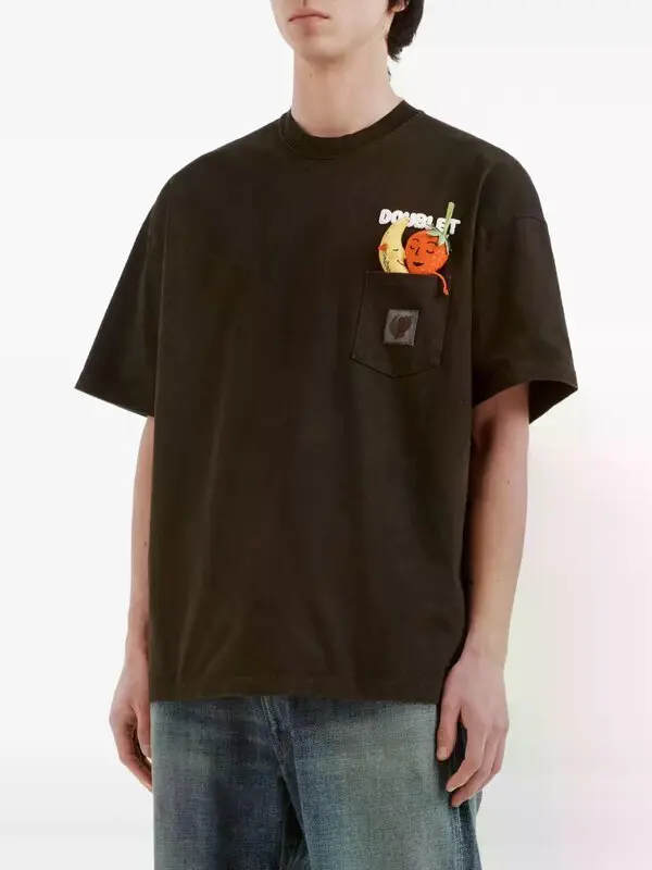 DOUBLET Character-patch Chest-pocket T-shirt