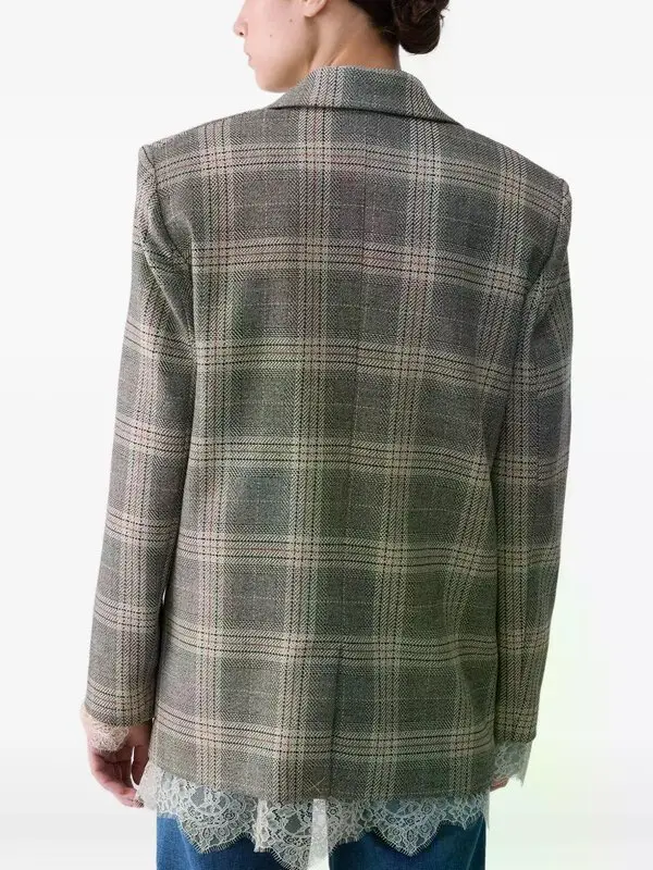 Liu Jo Check Blazer With Lace Details
