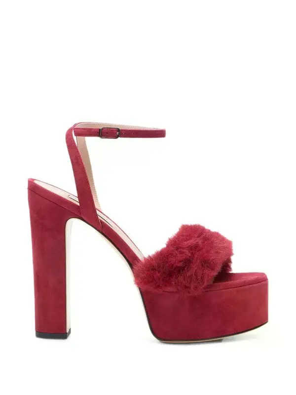 Casadei Suede Platform Pumps - Red