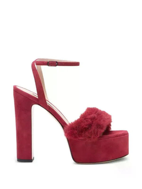 Casadei Suede Platform Pumps - Red