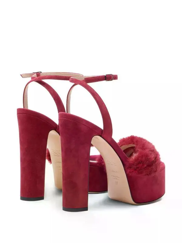 Casadei Suede Platform Pumps With Faux-fur Trim