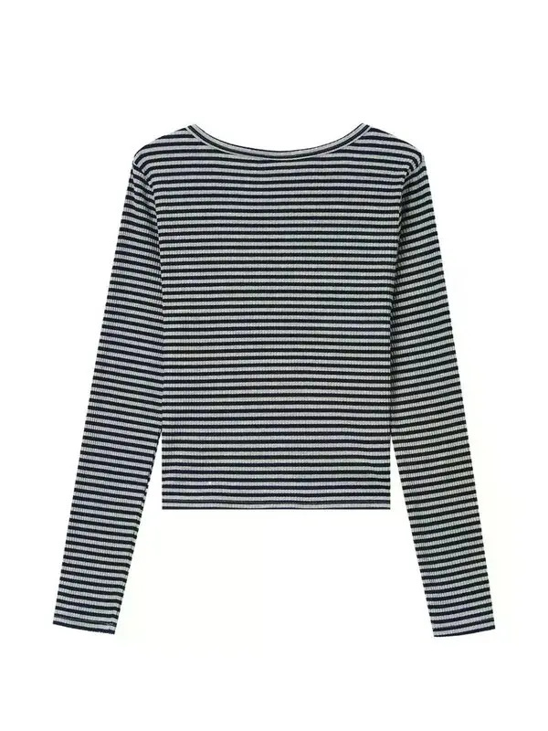 CHOCOOLATE Striped Ribbed Top