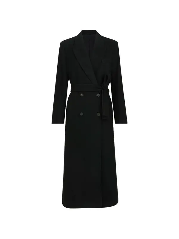 Brunello Cucinelli Belted Monili-trim Coat - Black