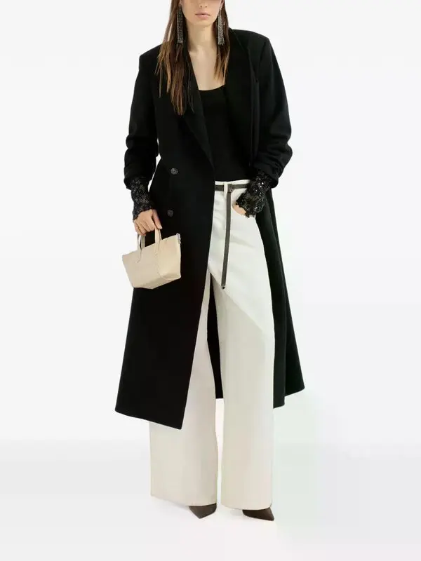 Brunello Cucinelli Belted Monili-trim Coat