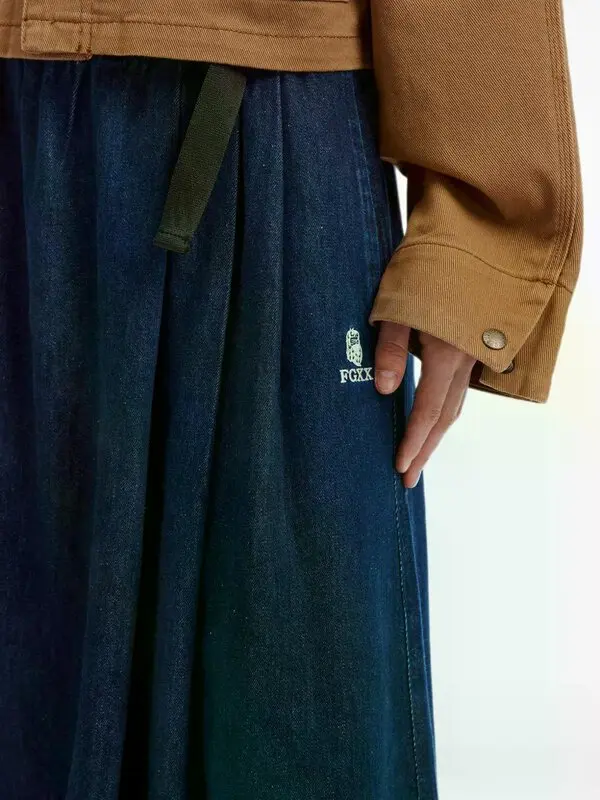 FINGERCROXX Logo-embroidered Buckled Skirt