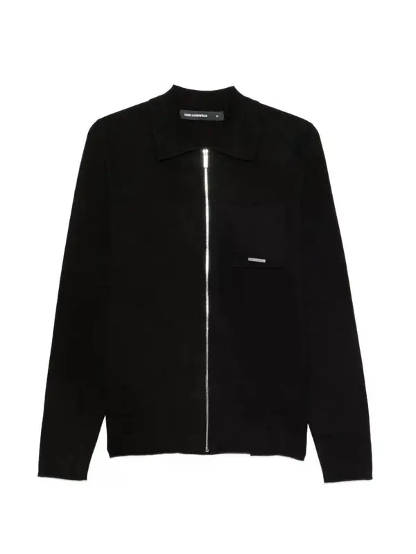 Karl Lagerfeld Zip-up Chest-pocket Pullover