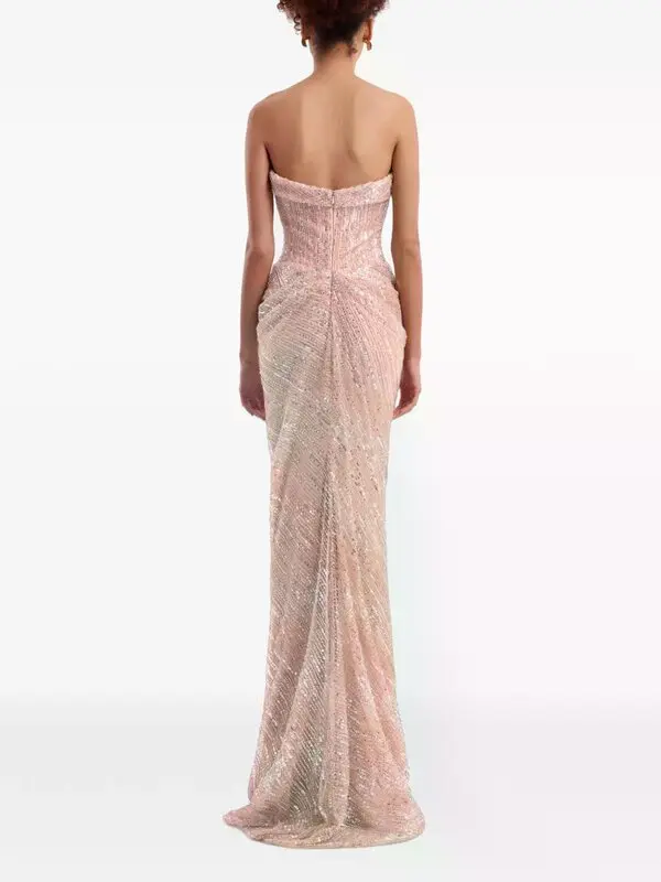 GEMY MAALOUF Strapless Sweetheart Neckline Gown With Bead Embellishments
