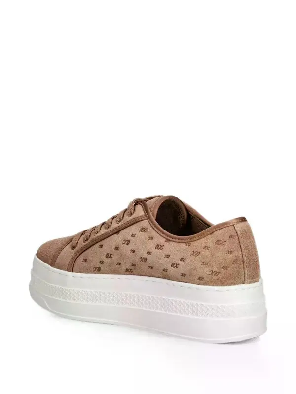 Armani Exchange Monogram-debossed Flatform Sneakers