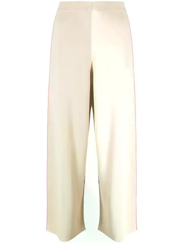 Stella McCartney Contrast-trim Cropped Trousers - Neutrals
