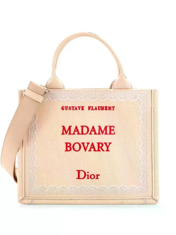 Dior Book With Strap Book Cover Canvas Small Tote Bag - Neutrals