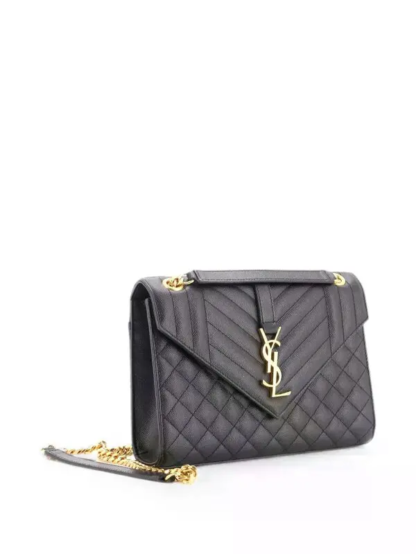 Saint Laurent Classic Monogram Envelope Satchel Mixed Matelasse Leather Medium Shoulder Bag