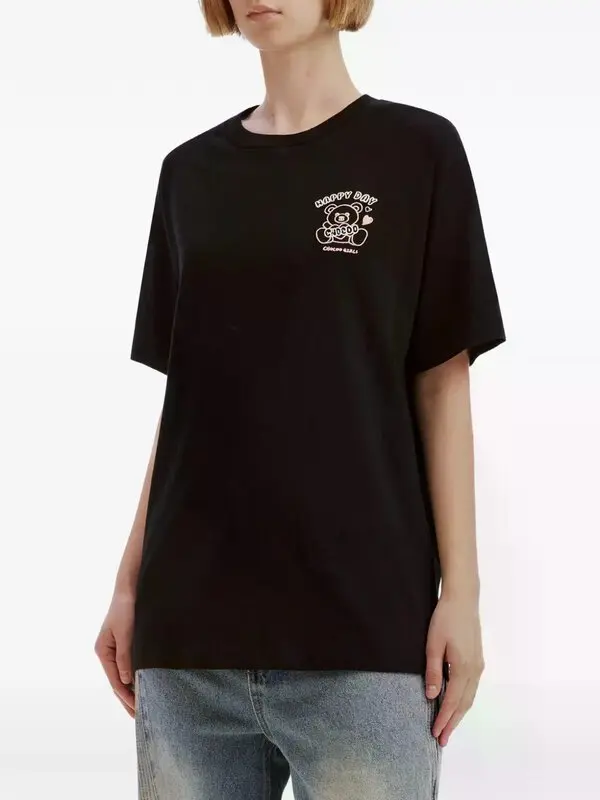 CHOCOOLATE Bear-print Cotton T-shirt