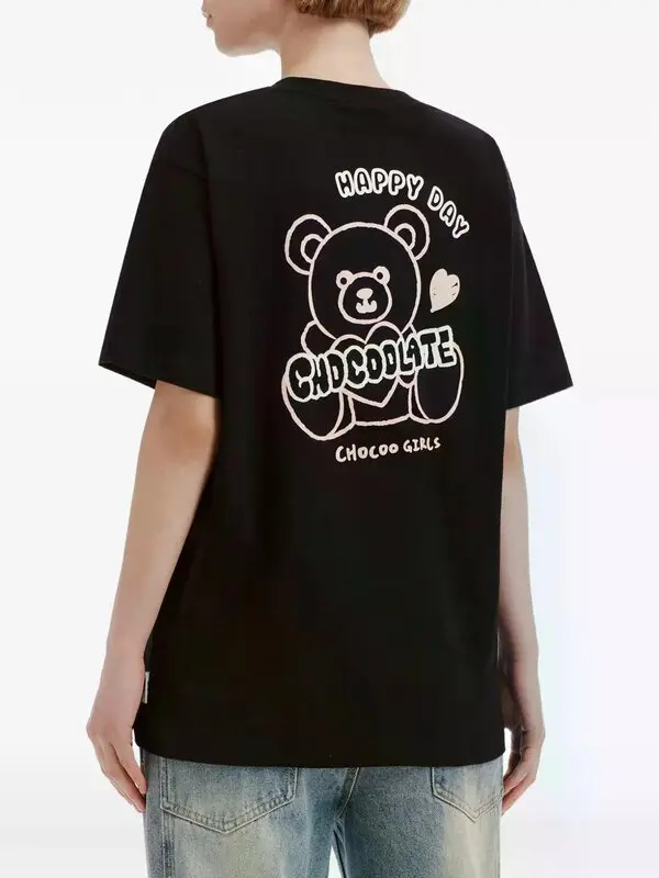 CHOCOOLATE Bear-print Cotton T-shirt