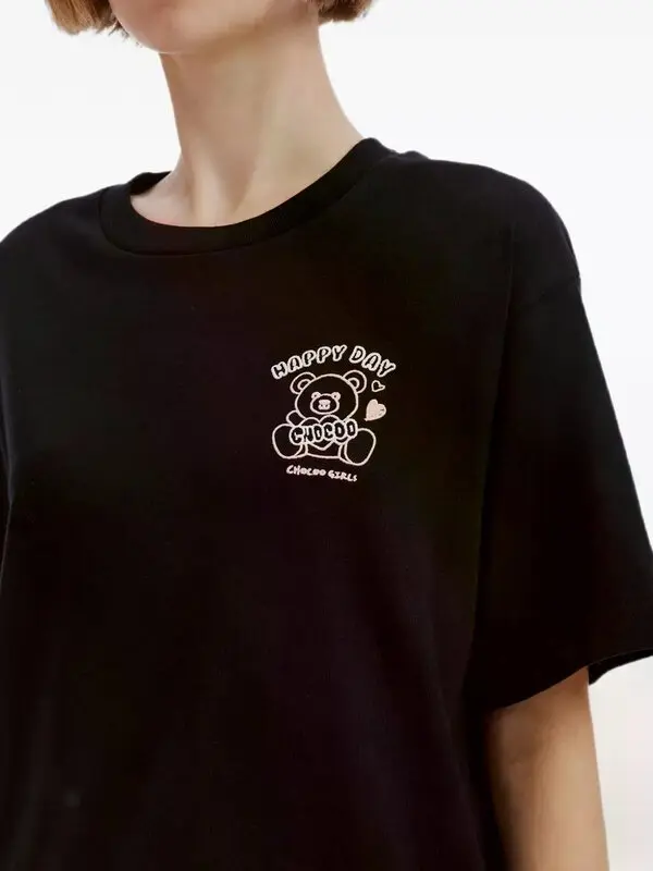 CHOCOOLATE Bear-print Cotton T-shirt