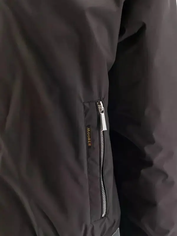 MOORER Ribbed-trim Hooded Jacket