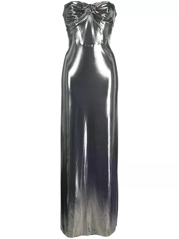 Magda Butrym Strapless Metallic Maxi Dress