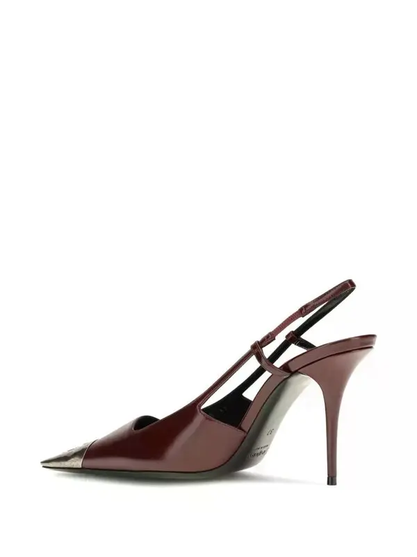 Saint Laurent Jeanne Slingback Pumps In Smooth Leather